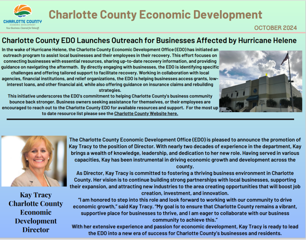 October Economic Development Newsletter - Charlotte County Economic ...